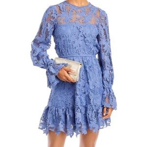 Aqua | Dresses | Nwt Xs Periwinkle Blue Slate Luxe Lace Ruffle Party ...